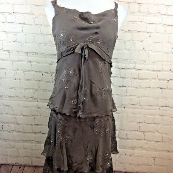 Hype | Dresses | Hype Brown Layered Dress Size Large Sleeveless | Poshmark